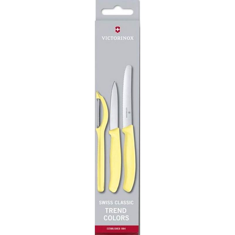 Victorinox Swiss Classic Paring Knife Set Yellow With Peeler, 3 Pieces ...