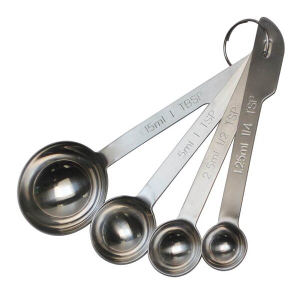 Measuring Spoons Set 4Pc - Flat Handle Stainless Steel - Friedman & Cohen