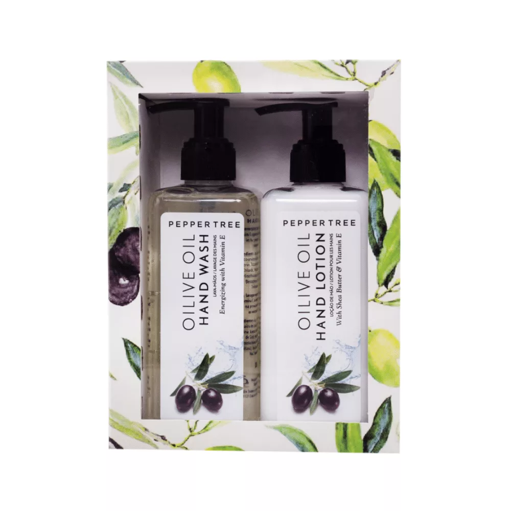 Pepper Tree Body Essentials Olive Hand Wash & Lotion Set 300 ml ...