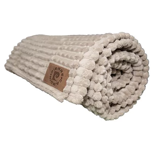 Pierre Cardin Ribbed Flannel Throw - Friedman & Cohen