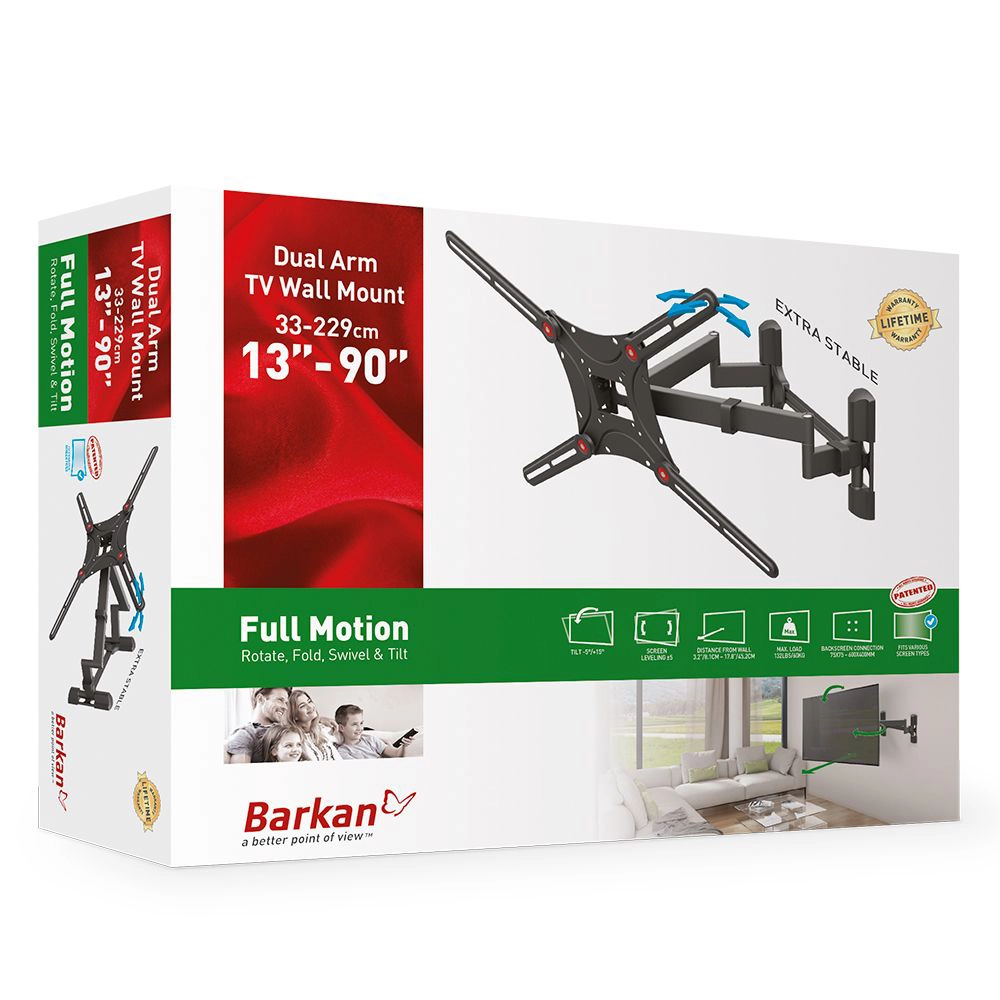 Barkan 13" - 90" Full Motion Wall Mount - Friedman & Cohen