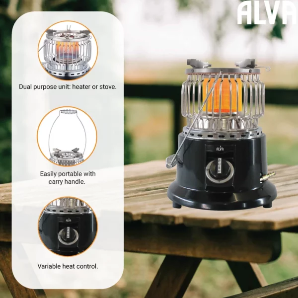 Alva Gas Stove Heater Combo GSH001 - Friedman & Cohen